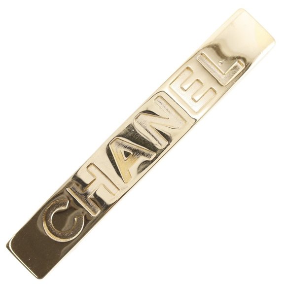 CHANEL | Accessories | Chanel Logo Barrette Gold Plated French Ladies ...